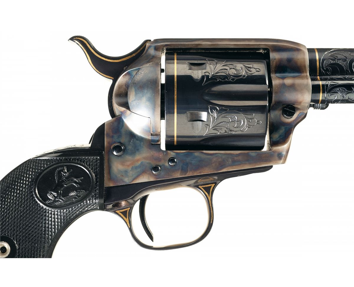 Engraved and Gold Inlaid Colt Single Action Revolver