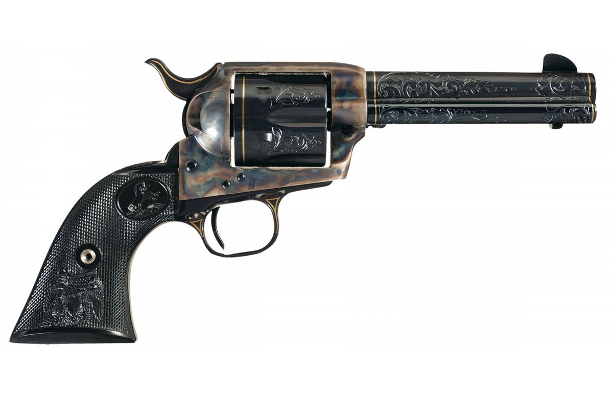Engraved and Gold Inlaid Colt Single Action Revolver
