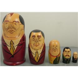5 Pc Russian Leaders Nesting Doll Set Lenin-Gorbachev
