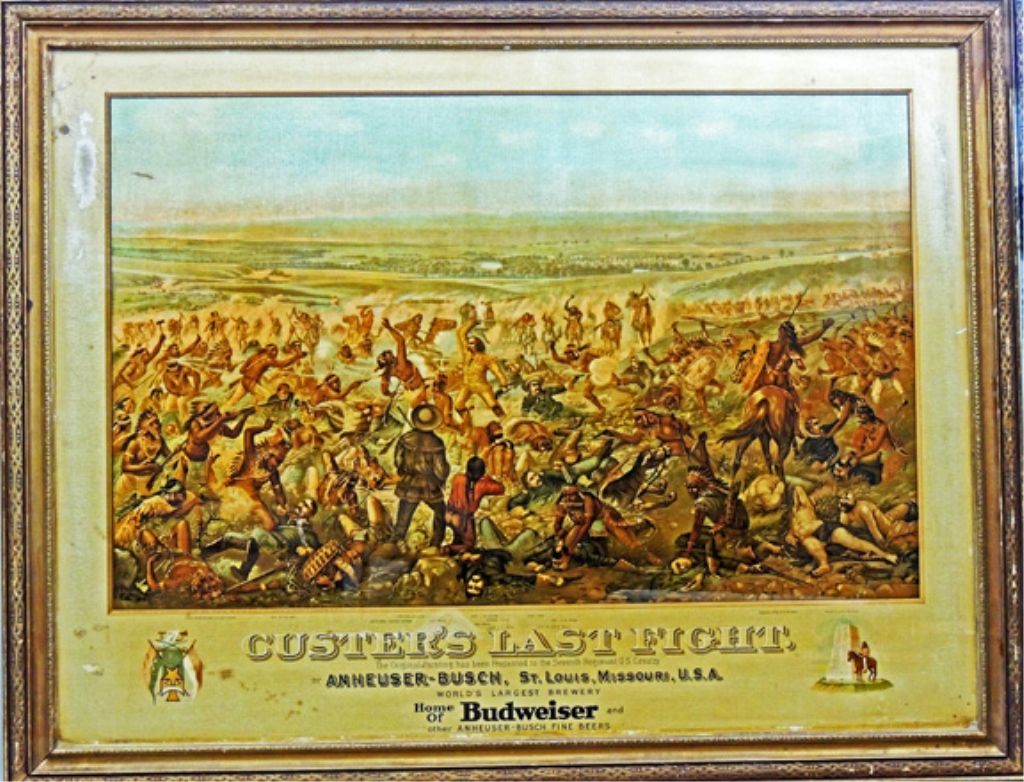 Budweiser "Custers Last Stand" Beer Advertiser in