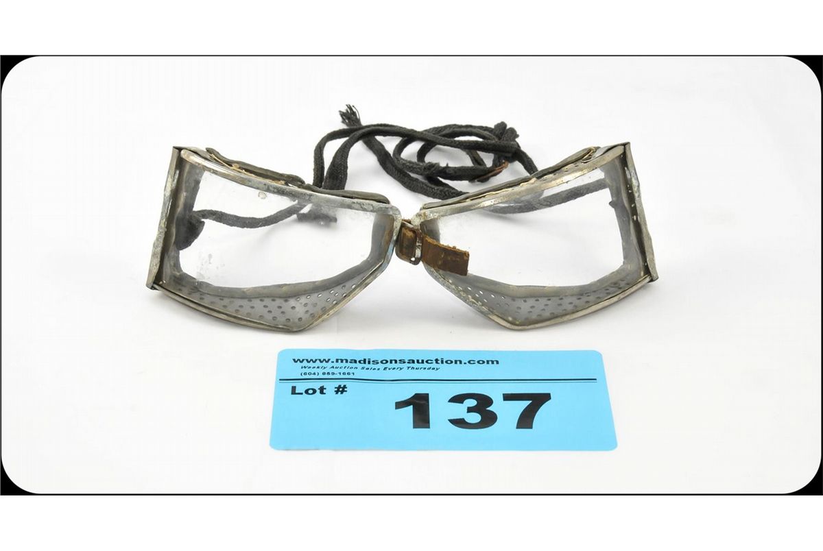 pair of early 1900s aviation goggles