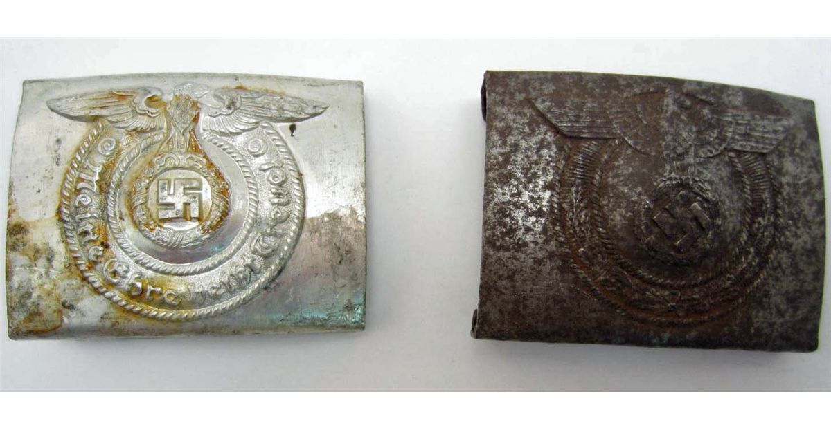 LOT OF 2 GERMAN NAZI UNFINISHED EM BELT BUCKLES