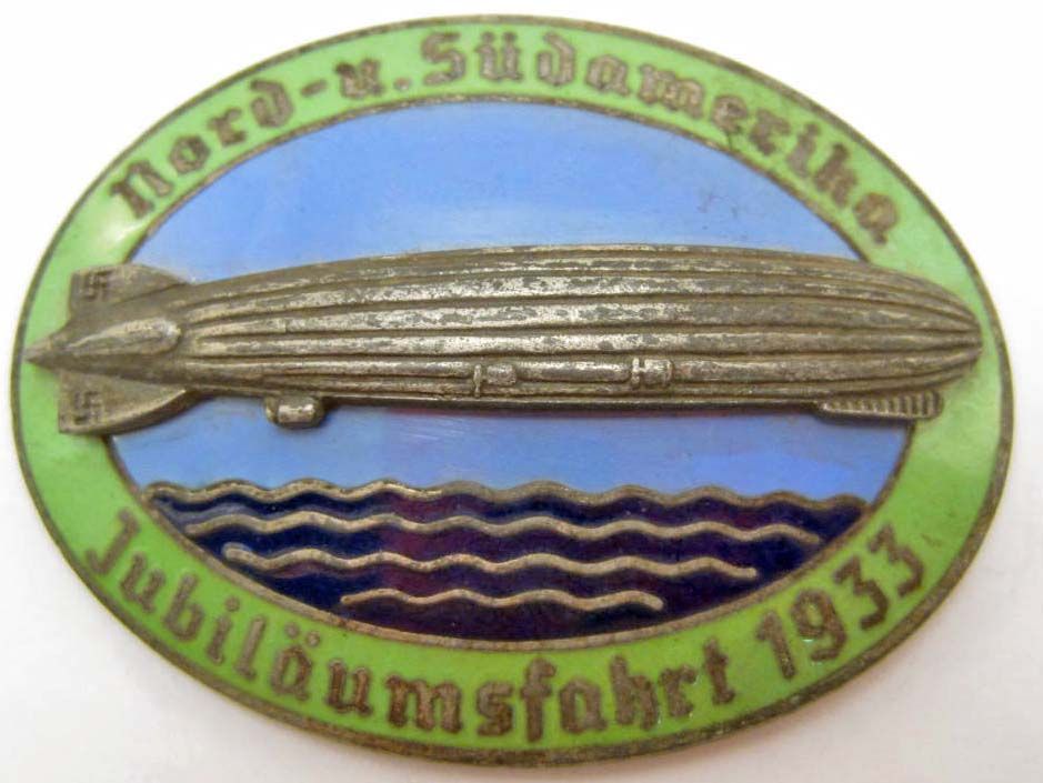 PRE WAR GERMAN NAZI ZEPPELIN AIR SHIP BADGE PRE WAR GERMAN NAZI ZEPPELIN AIR SHIP BADGE