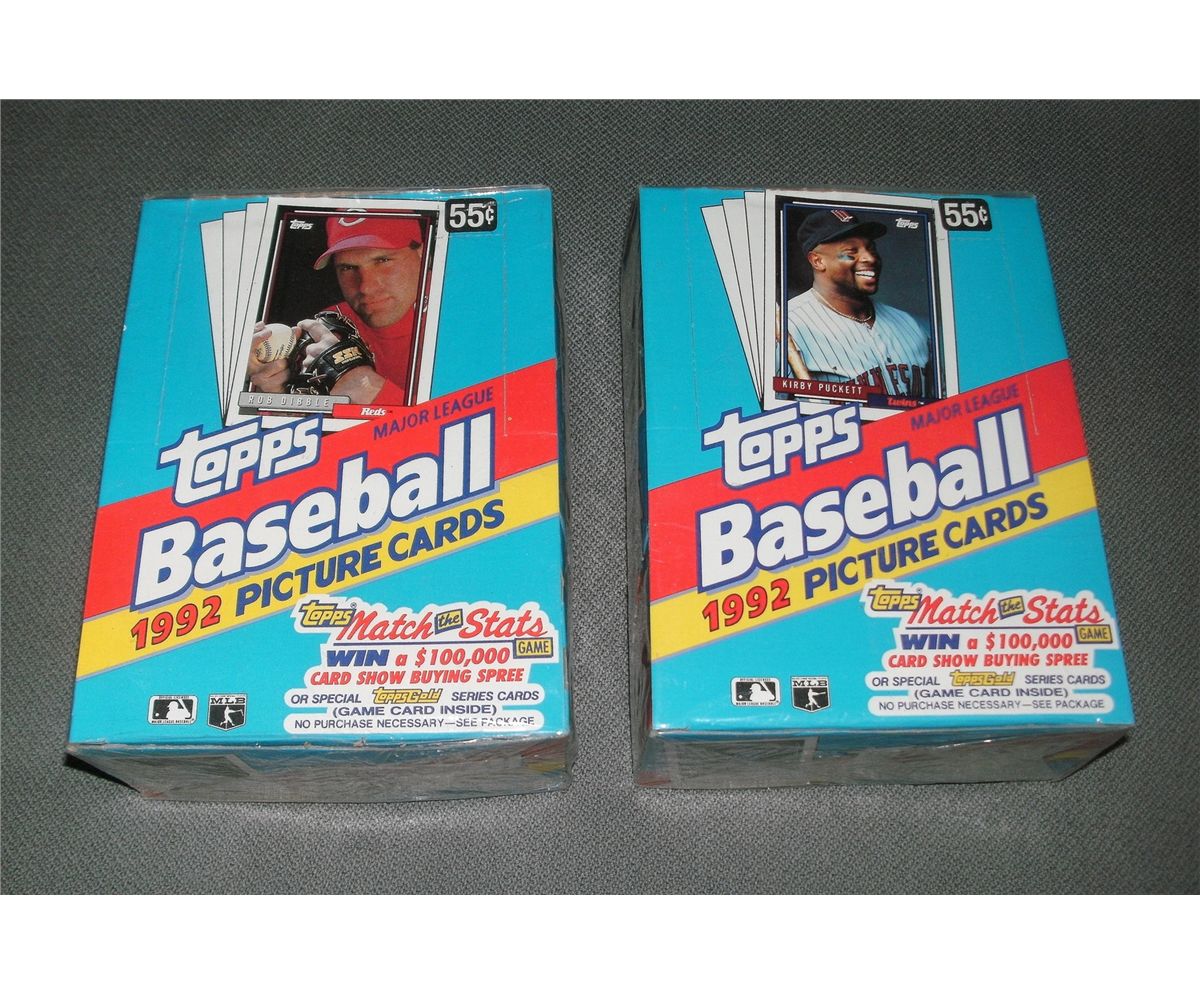 Lot Of 2 Factory Sealed Wax Pack Boxes Of 1992 Topps Baseball Cards