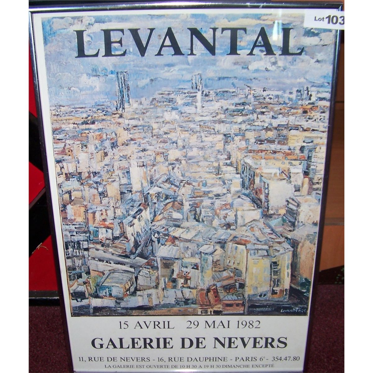 LEVONTHAL GALERIE de NEVERS ORIGINAL GALLERY SHOW POSTER. PARIS. FRANCE