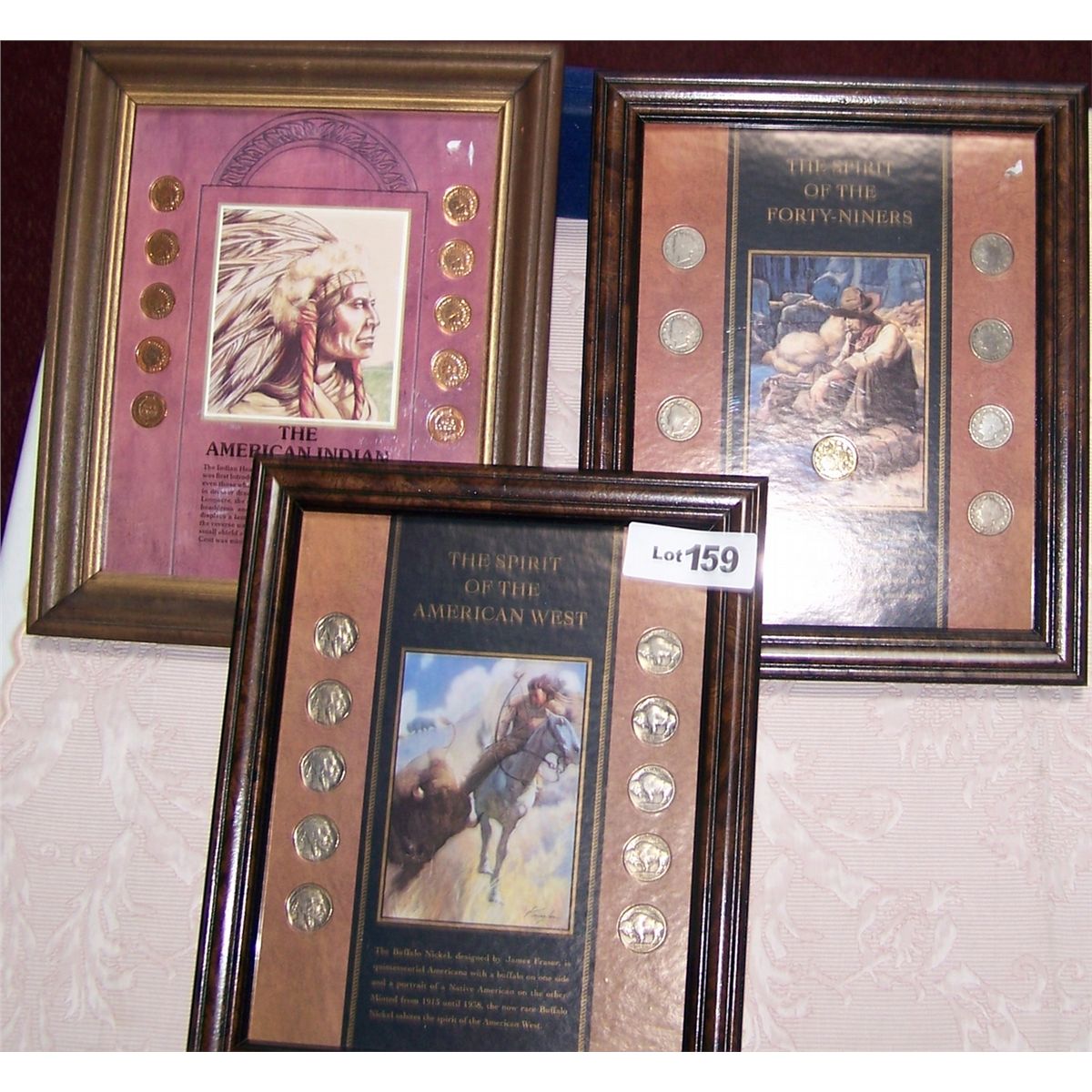 (3X$) SPIRIT OF THE FORTY NINERS, AMERICA WEST, AMERICAN INDIAN, ALL FRAMED