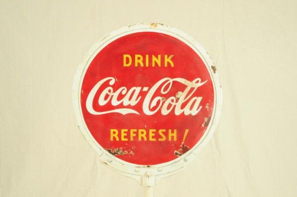 Coca-Cola Double-Sided Lollipop Advertising Sign