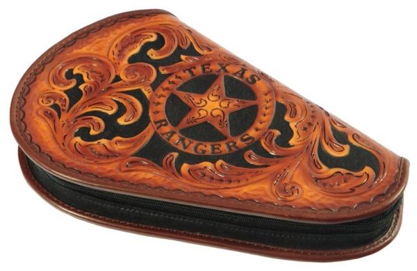Two Texas Ranger Tooled Leather Pistol Cases