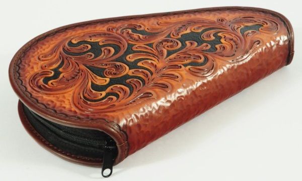 Two Texas Ranger Tooled Leather Pistol Cases
