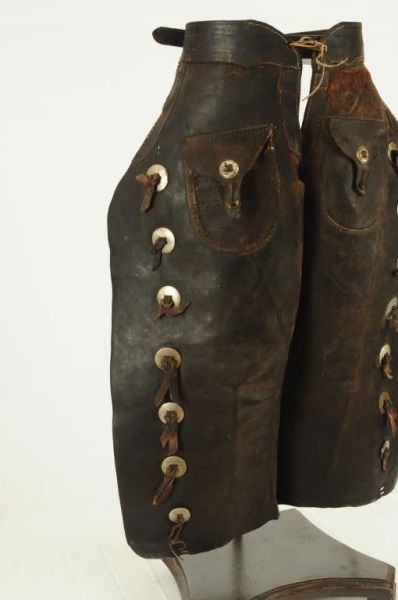 Antique Leather Chaps 14 Silver Conchos