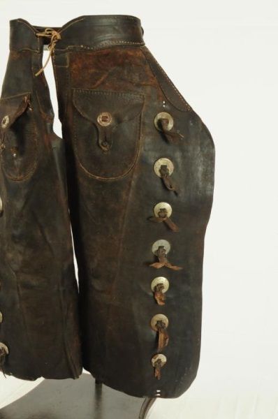 Antique Leather Chaps 14 Silver Conchos