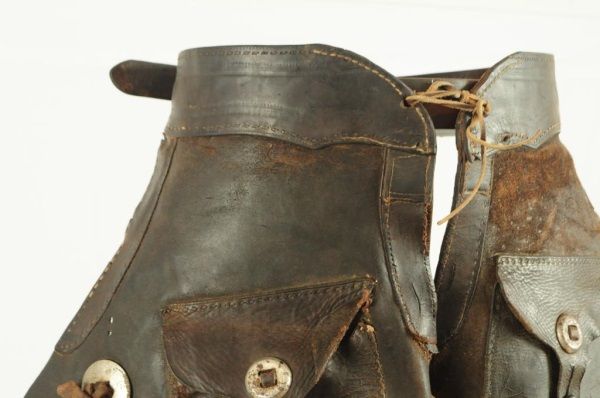 Antique Leather Chaps 14 Silver Conchos