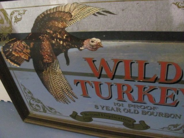Vintage Wild Turkey Advertising Mirror