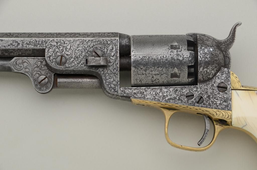 Engraved Colt Model 1851 Navy percussion revolver, .36 cal., 7-1/2 ...
