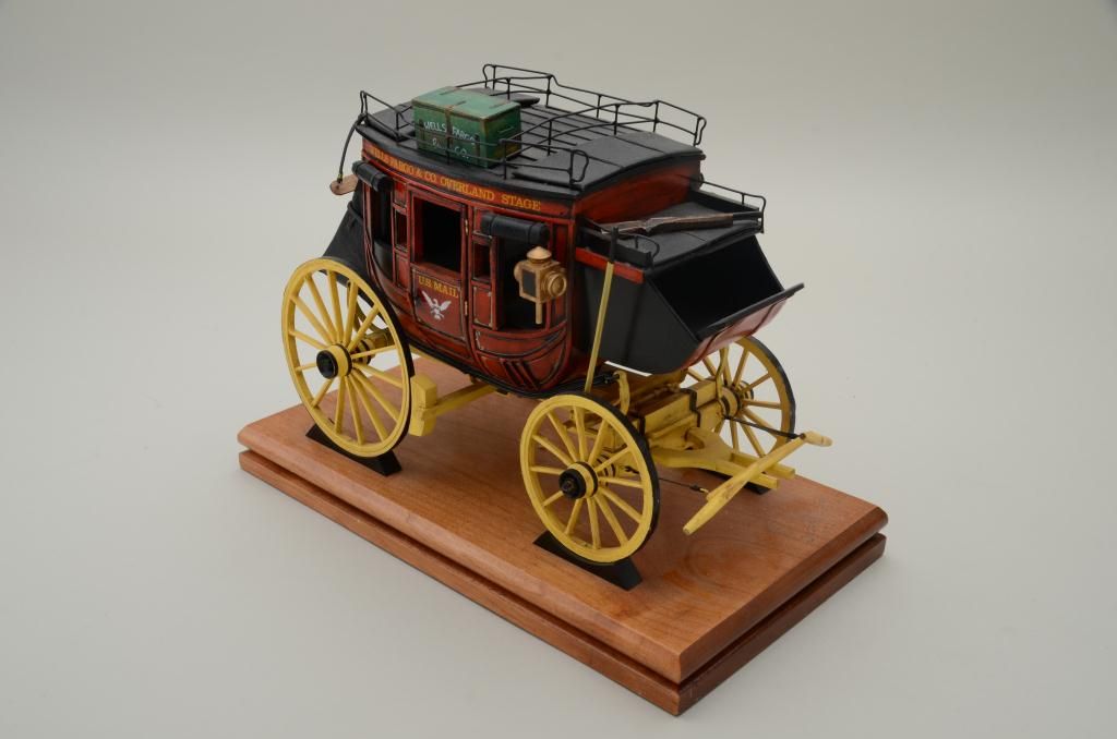 Hand carved wooden model of Wells Fargo & Company Overland stage ...