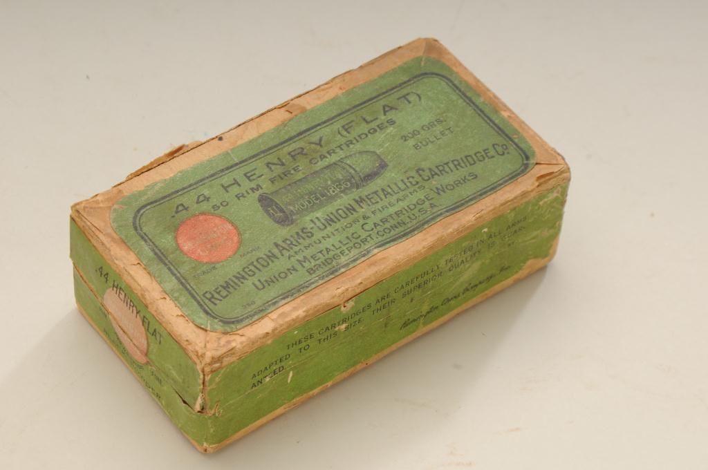 Full box with matching head stamps of .44 Henry flat rimfire cartridges ...