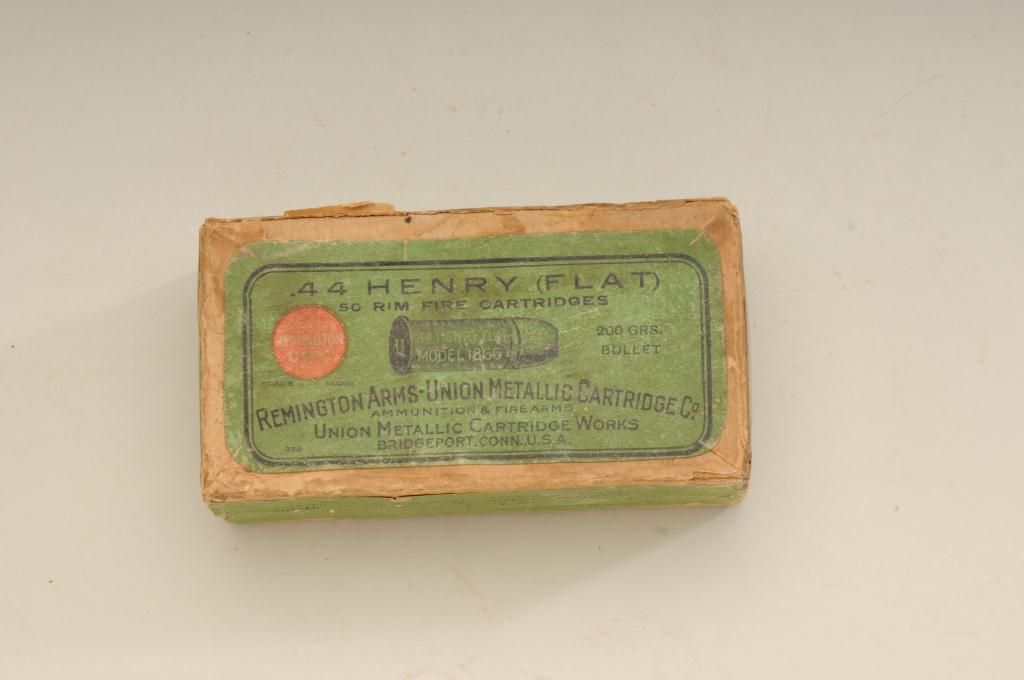 Full box with matching head stamps of .44 Henry flat rimfire cartridges ...