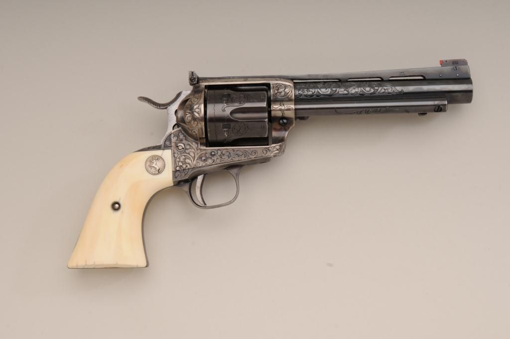 Outstanding Wilbur Glahn factory engraved Colt SAA revolver, .45 cal ...