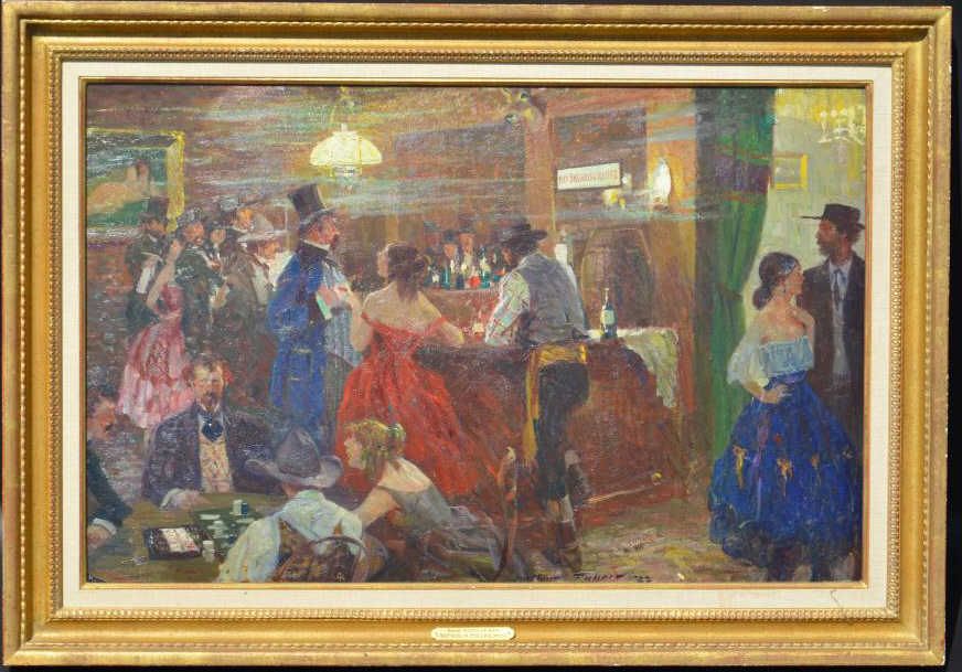 Original oil painting on canvas backed on board signed Lower Ctr ...