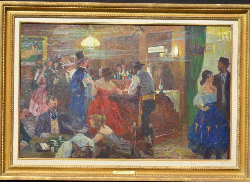 Original oil painting on canvas backed on board signed Lower Ctr ...