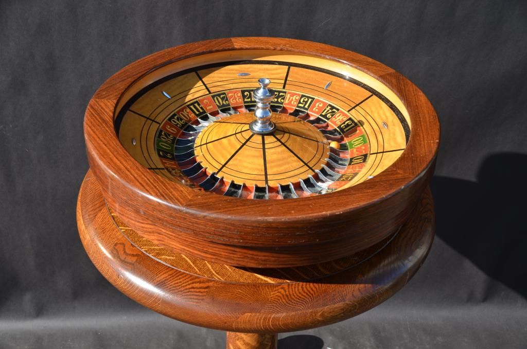 Original antique roulette wheel for traveling or pocket casino marked ...