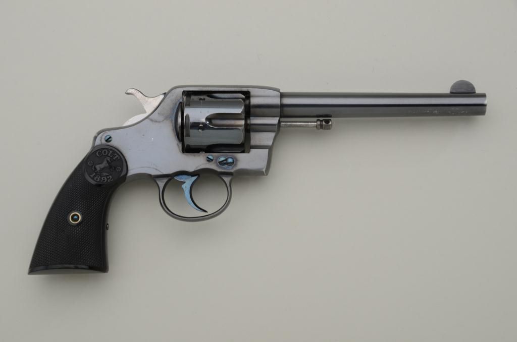 Colt New Army civilian DA revolver, .38 cal., 6” barrel, high polish ...