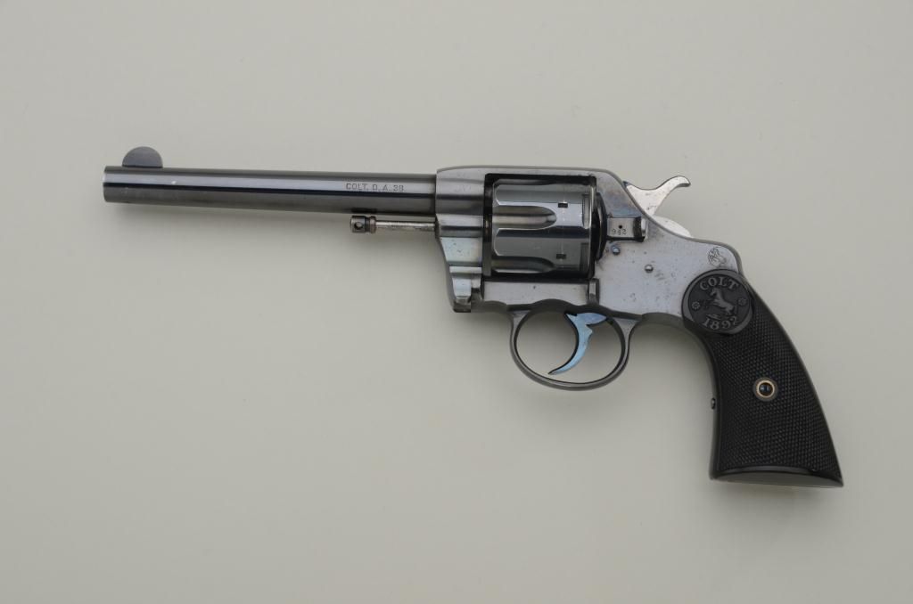 Colt New Army civilian DA revolver, .38 cal., 6” barrel, high polish ...