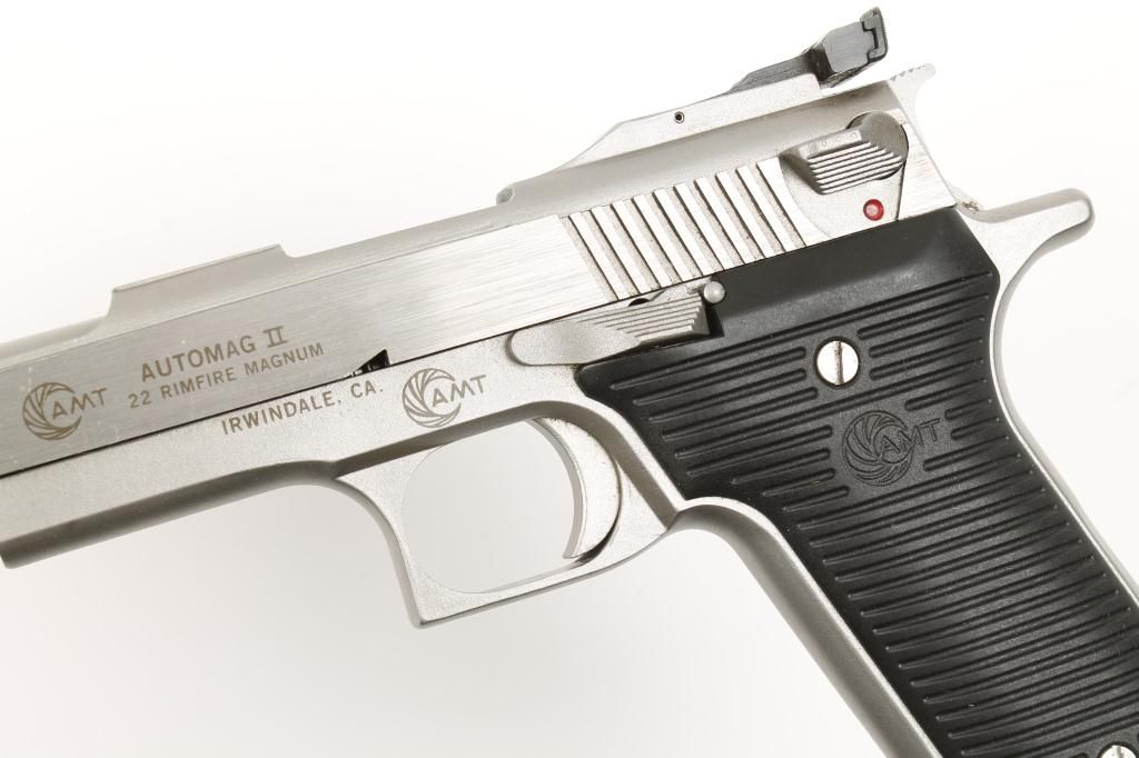 AMT Automag II semi-auto pistol, .22RF Magnum cal., 6” barrel ...