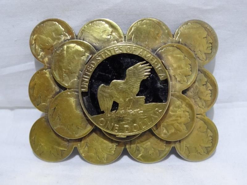 "Never be Broke" Gold Plated Coin Belt Buckle