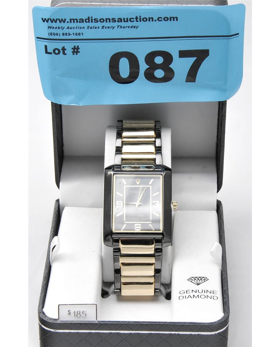 Embassy mens wrist watch with genuine diamond