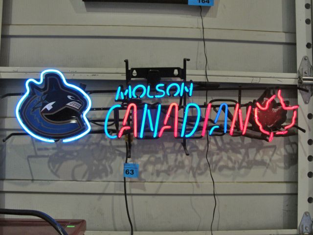 Vancouver canucks molson canadian neon sign