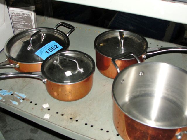 Strauss copper and stainless 7pc pot set