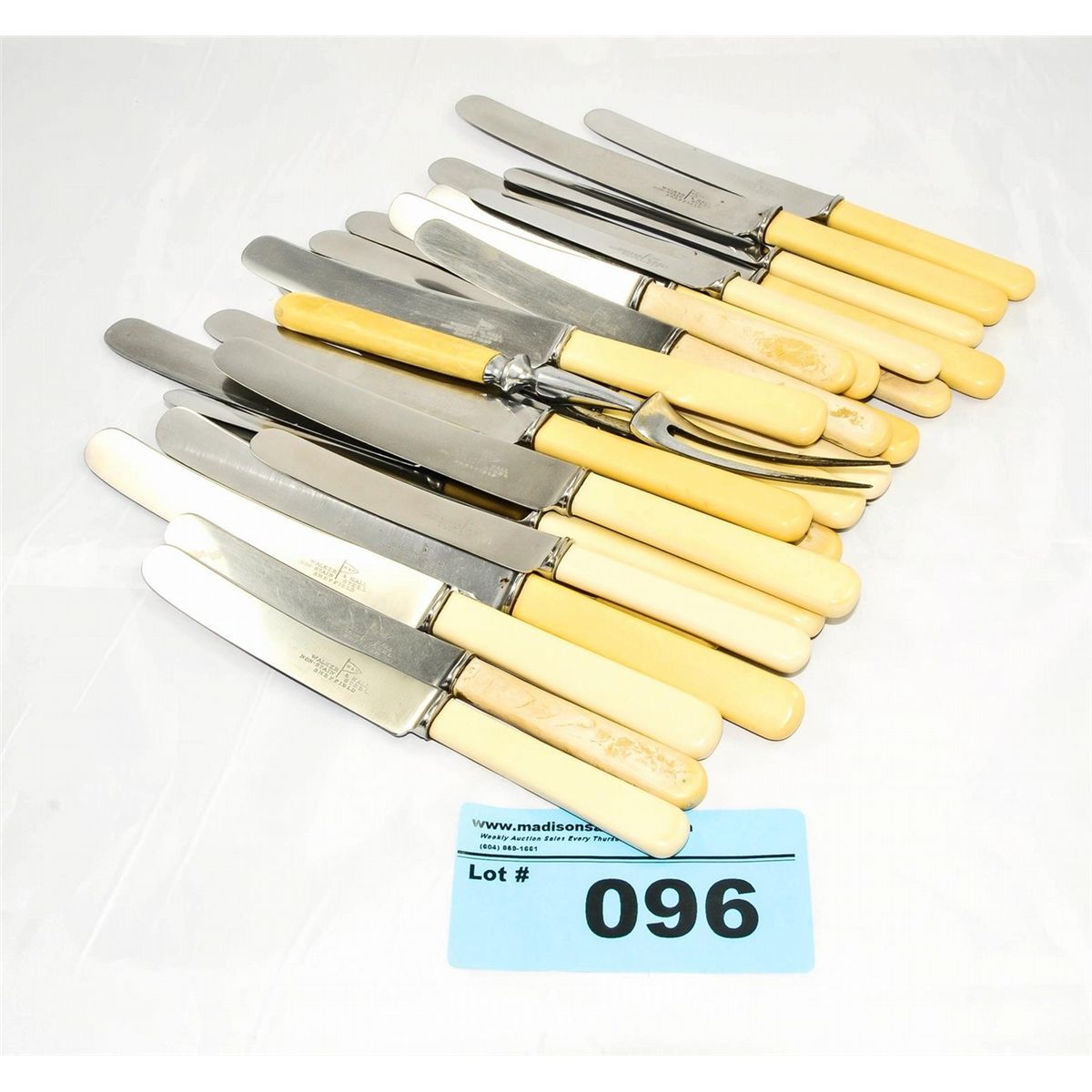 Box full of vintage sheffield dinner knives