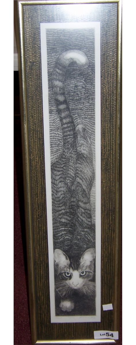 RICHARD VOLPE "PROWL" ORIGINAL CUSTOM FRAMED ETCHING #42/100 35T X 9.5W