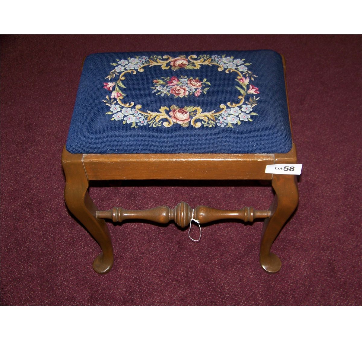 ANTIQUE EMBROIDERY STOOL