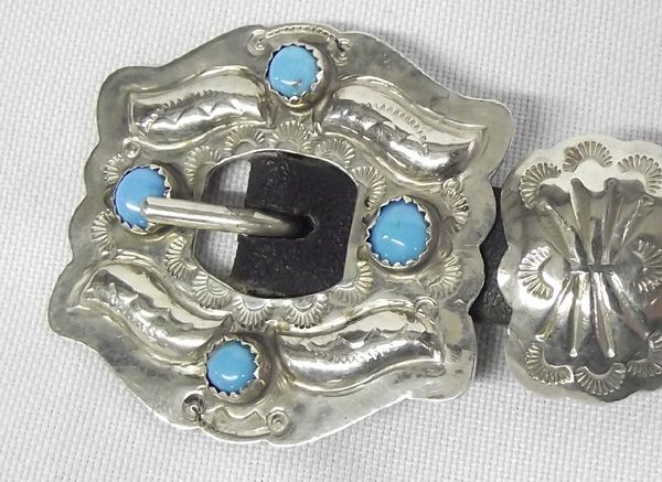 Navajo Nickel Silver Concho Belt