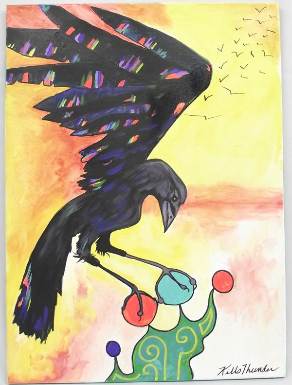 Acrylic Painting My Raven - Kills Thunder