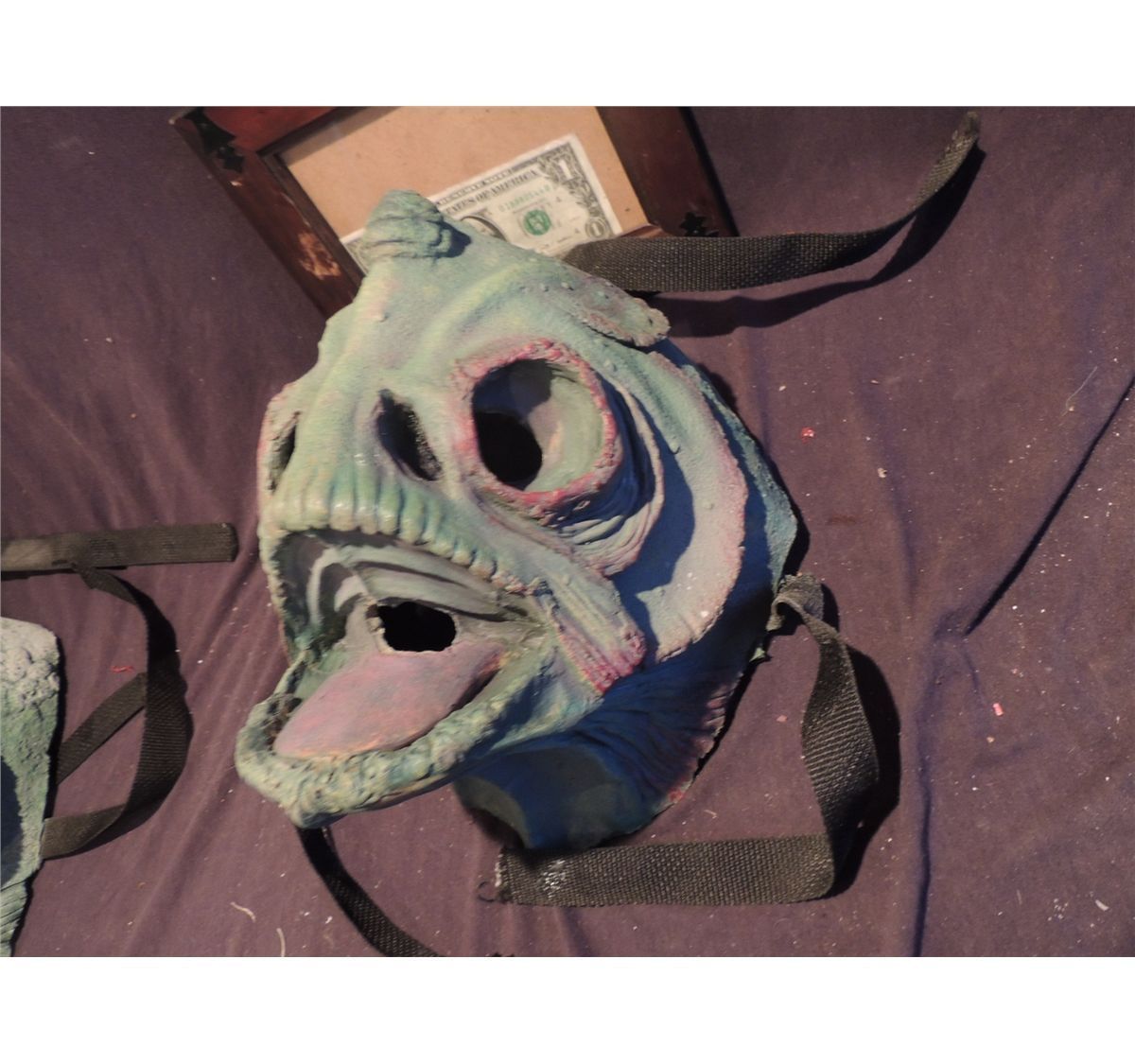 WEARABLE ANGLER FISH GILL MAN FULL FACE MASK WITH STRAPS PAINTED NO ...