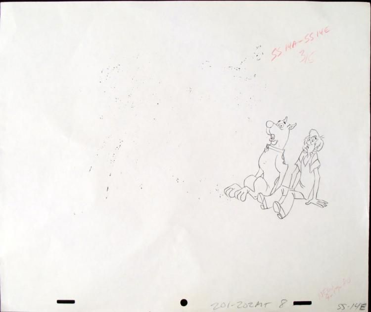 Scooby Doo Original Animation Spooked Cel Scooby Shaggy