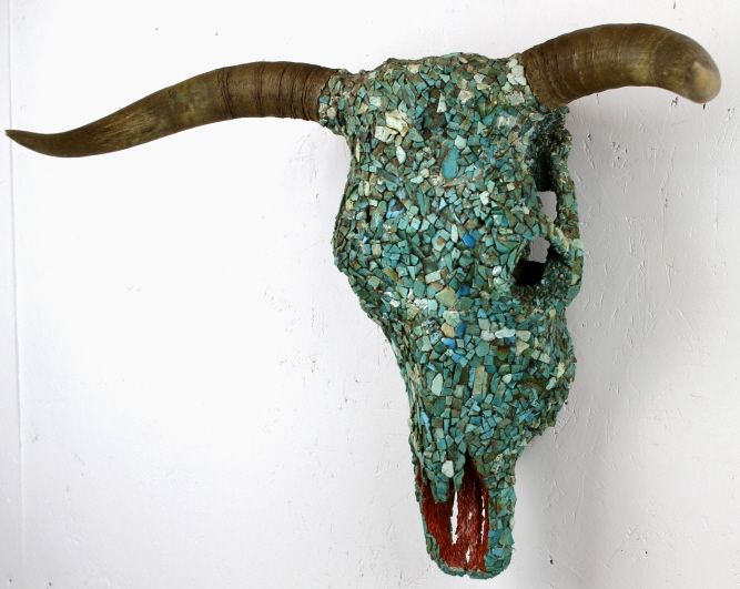 Native American Turquoise Cow Skull