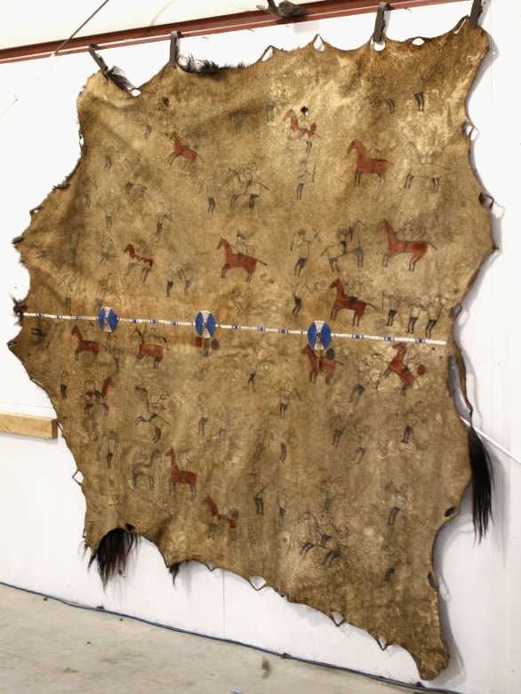 Mandan-Arikara Painted Buffalo Hide