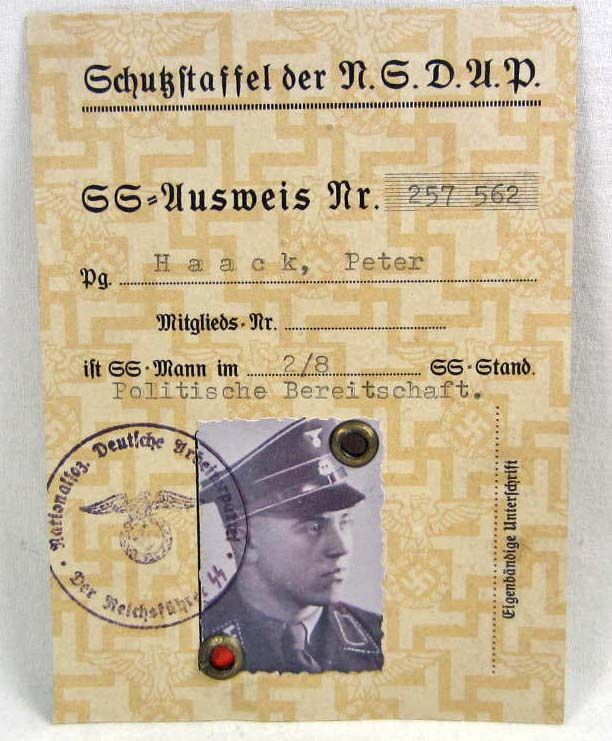 GERMAN NAZI NSDAP IDENTIFICATION CARD W/ PHOTO