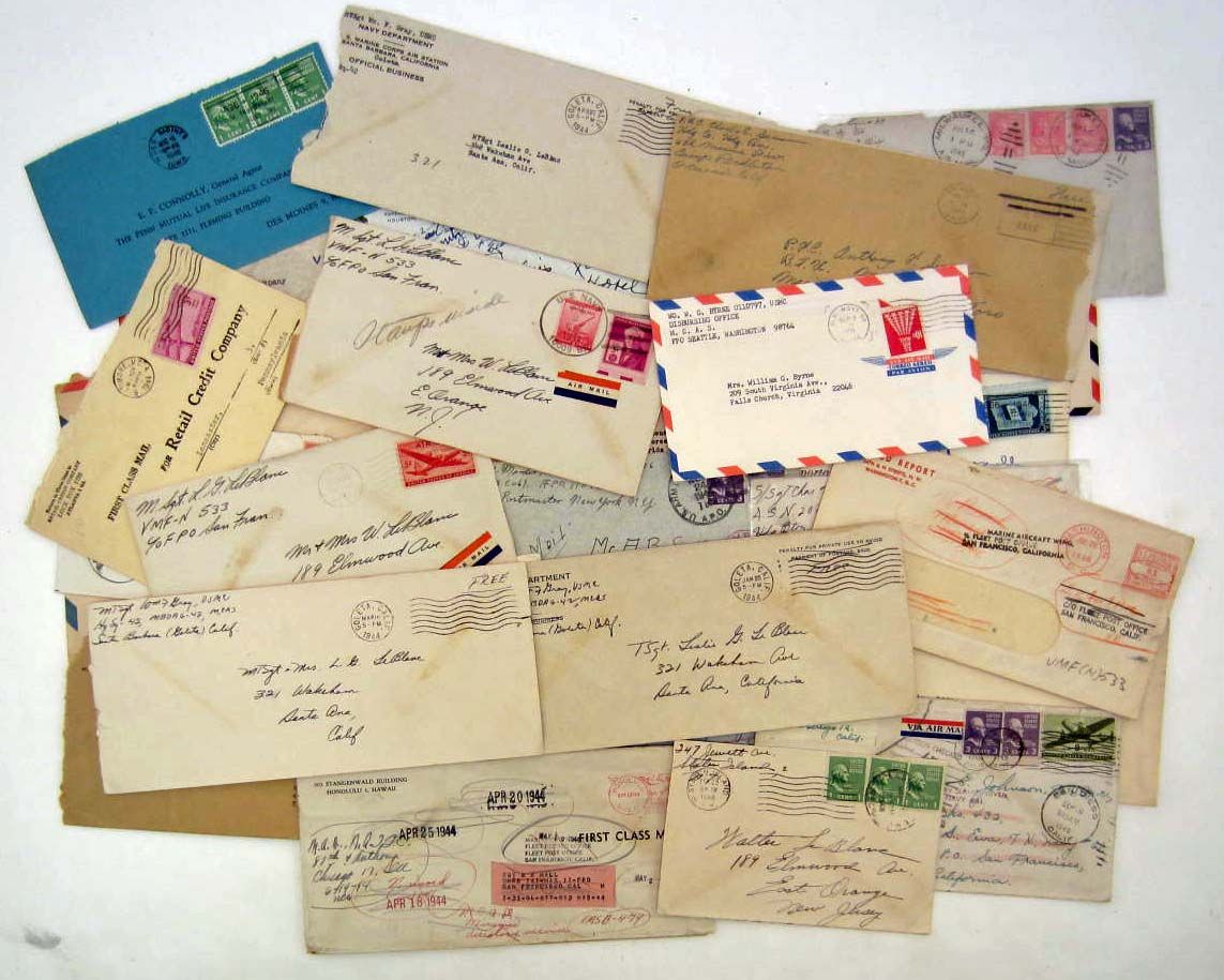 3987 - LARGE LOT OF WW2 ERA THROUGH 1951 POSTAL HISTORY, ENVELOPES, STAMPS
