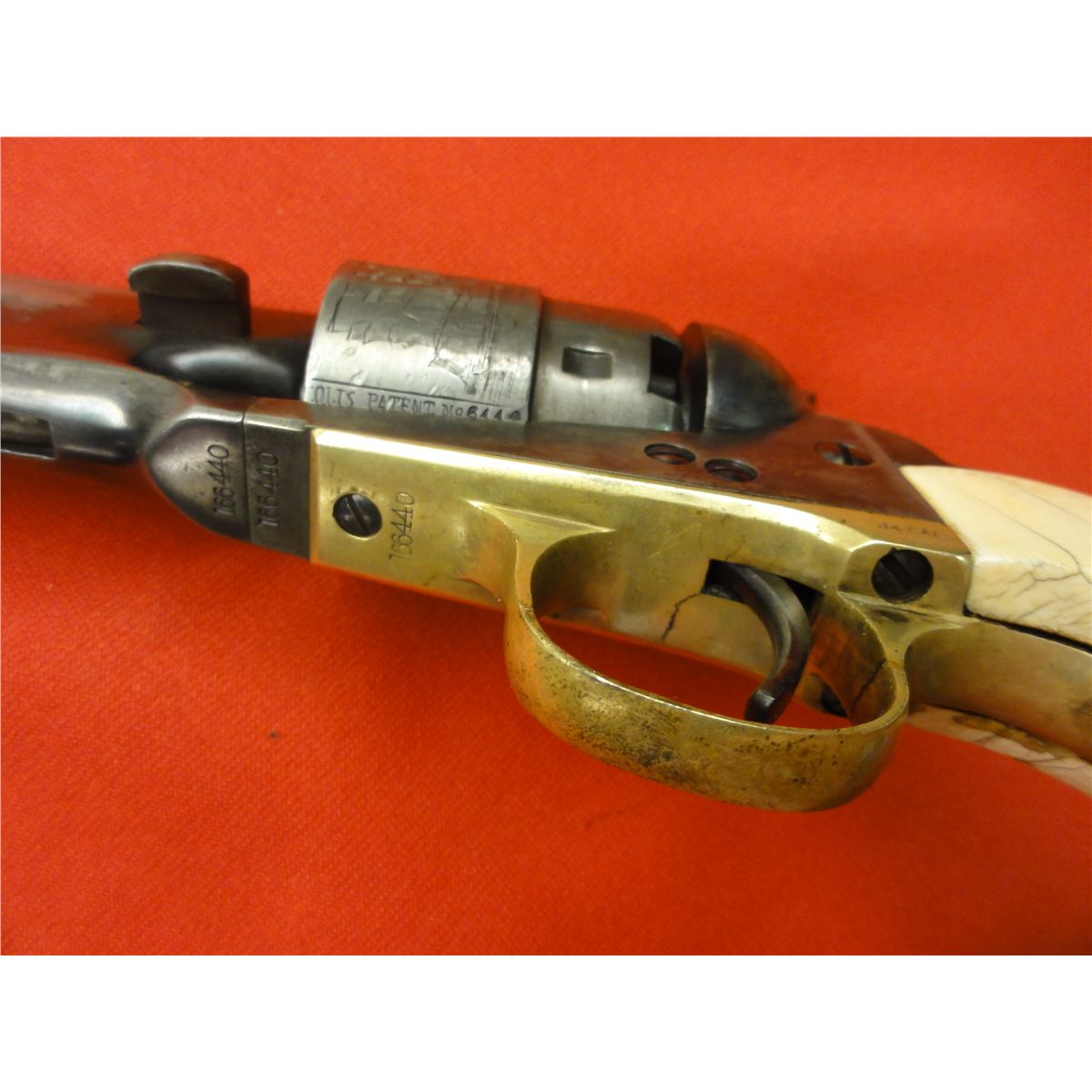 COLT Model 1860 Army revolver, .44, ivory grips, engraved cylinder, s ...