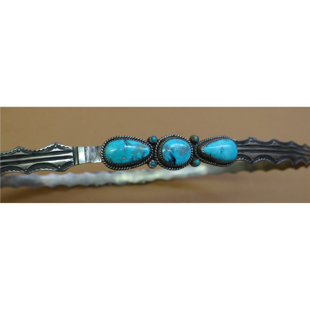 Turquoise sterling silver hat band