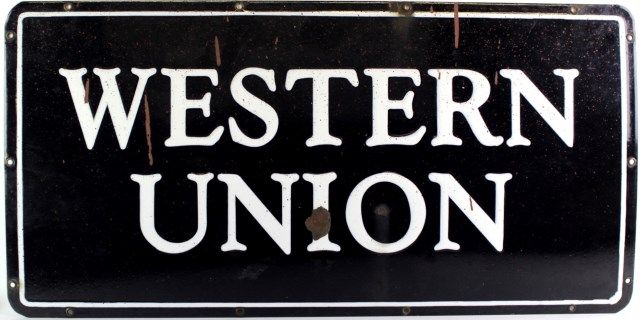 Original porcelain Western Union sign