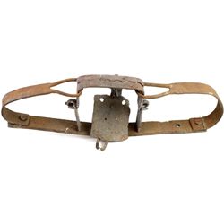 Antique hand forged iron bear trap 29" long.