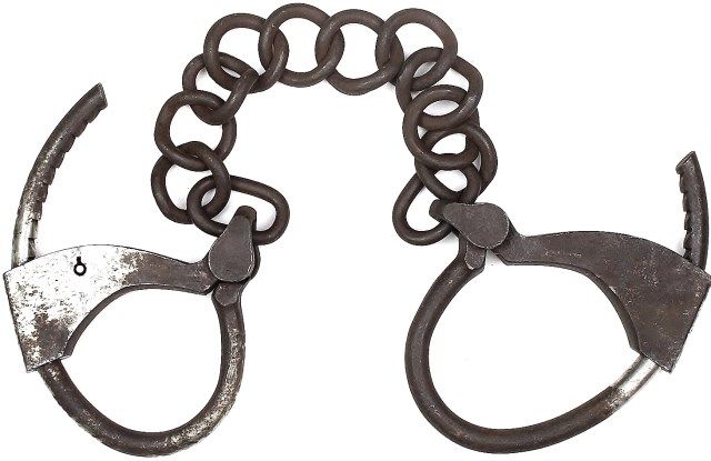 Early pair lawmans leg irons
