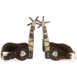 Pair Kelly Brothers double mounted spurs