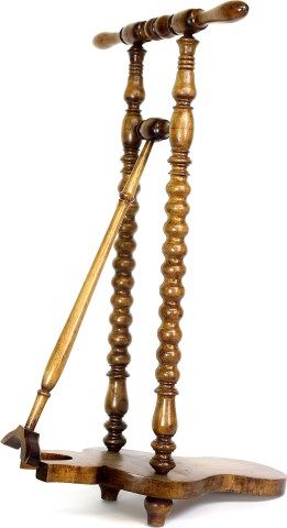 Fancy 19th C. turned hardwood boot jack